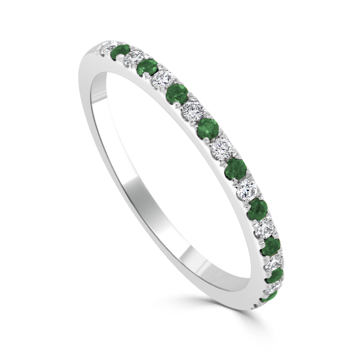 14K Gold Diamond & Emerald Alternating Band – Sabrina Design