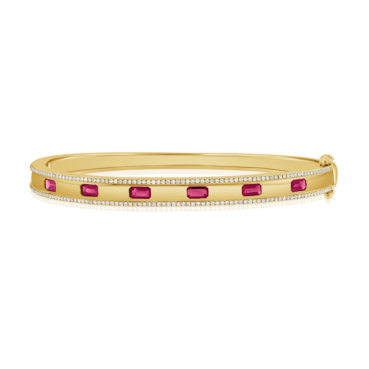 14K Gold Pink Sapphire & Diamond Bangle – Sabrina Design