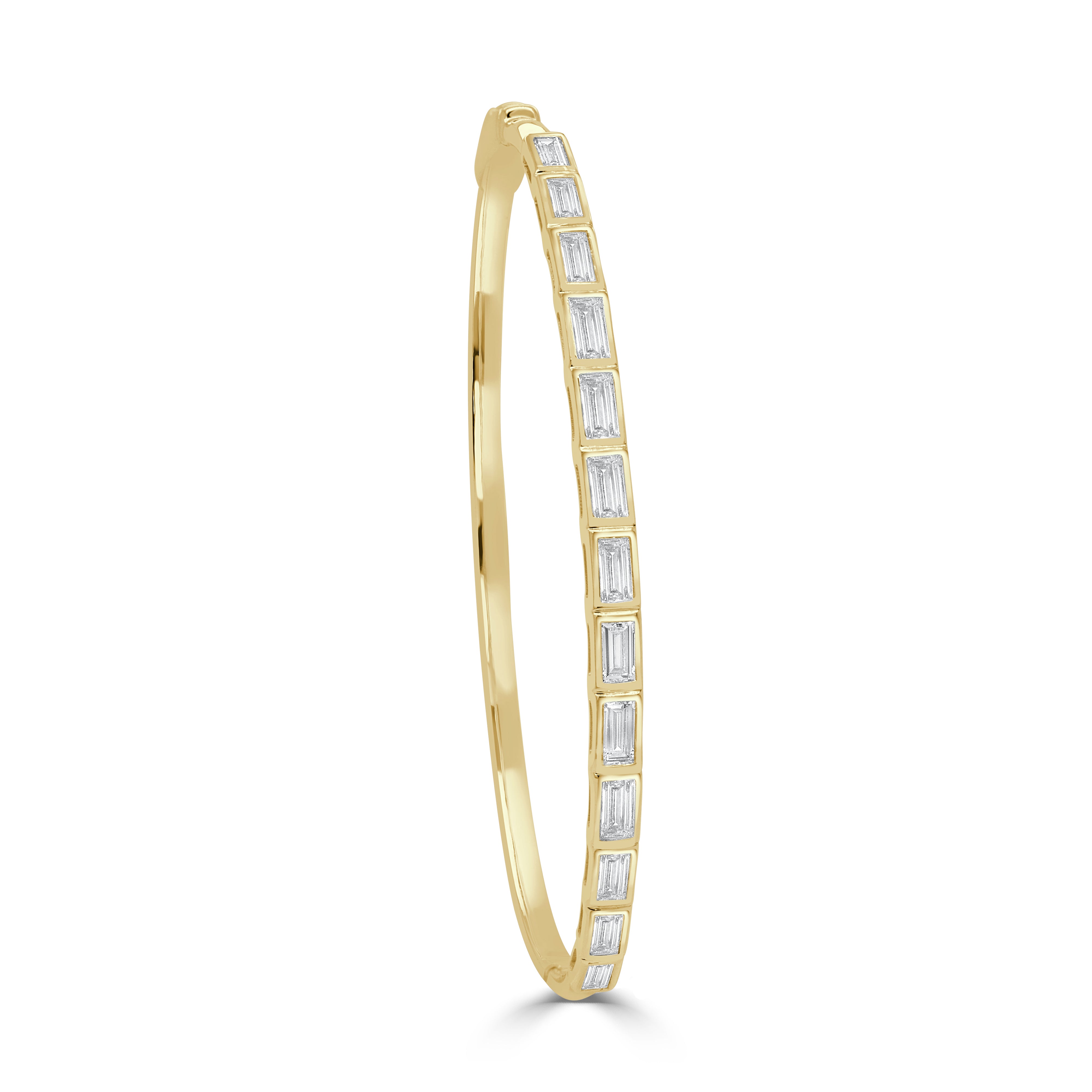 14K Gold & Diamond Baguette Bangle - 1.58ct – Sabrina Design