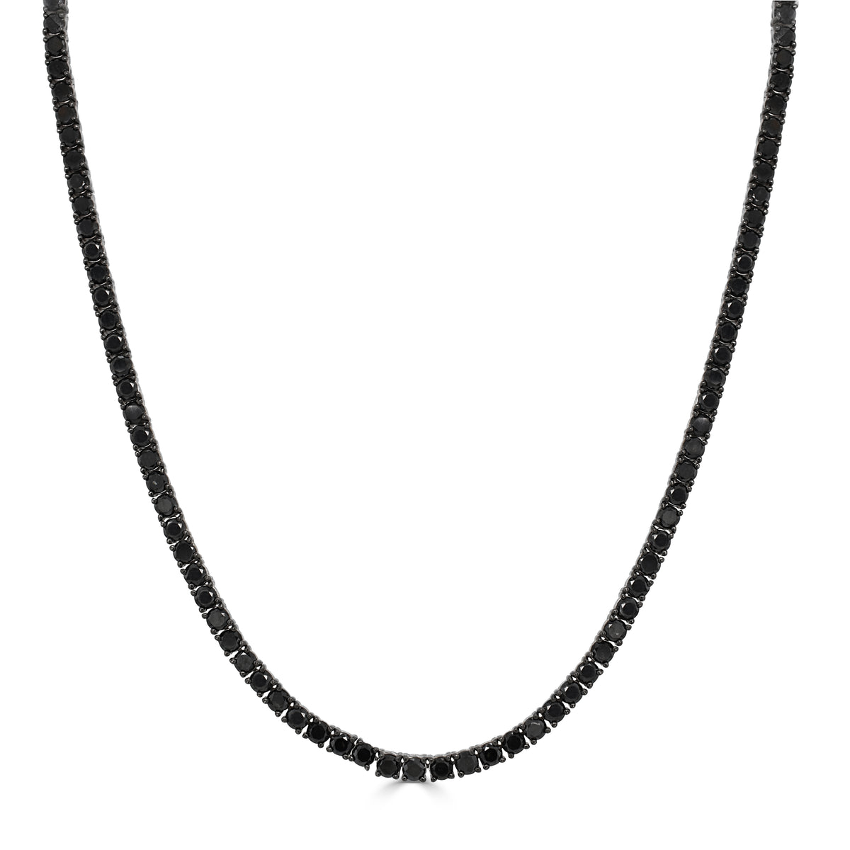 14K Gold Black Diamond Tennis Necklace – Sabrina Design