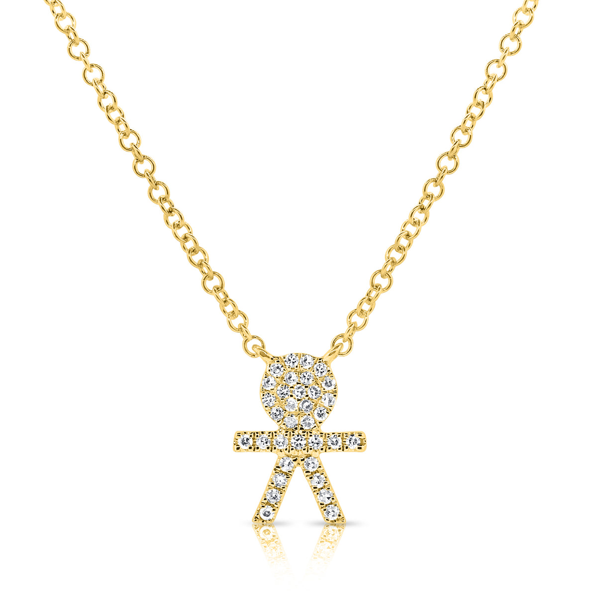 14K Gold & Diamond Boy Pendant - 0.09ct – Sabrina Design