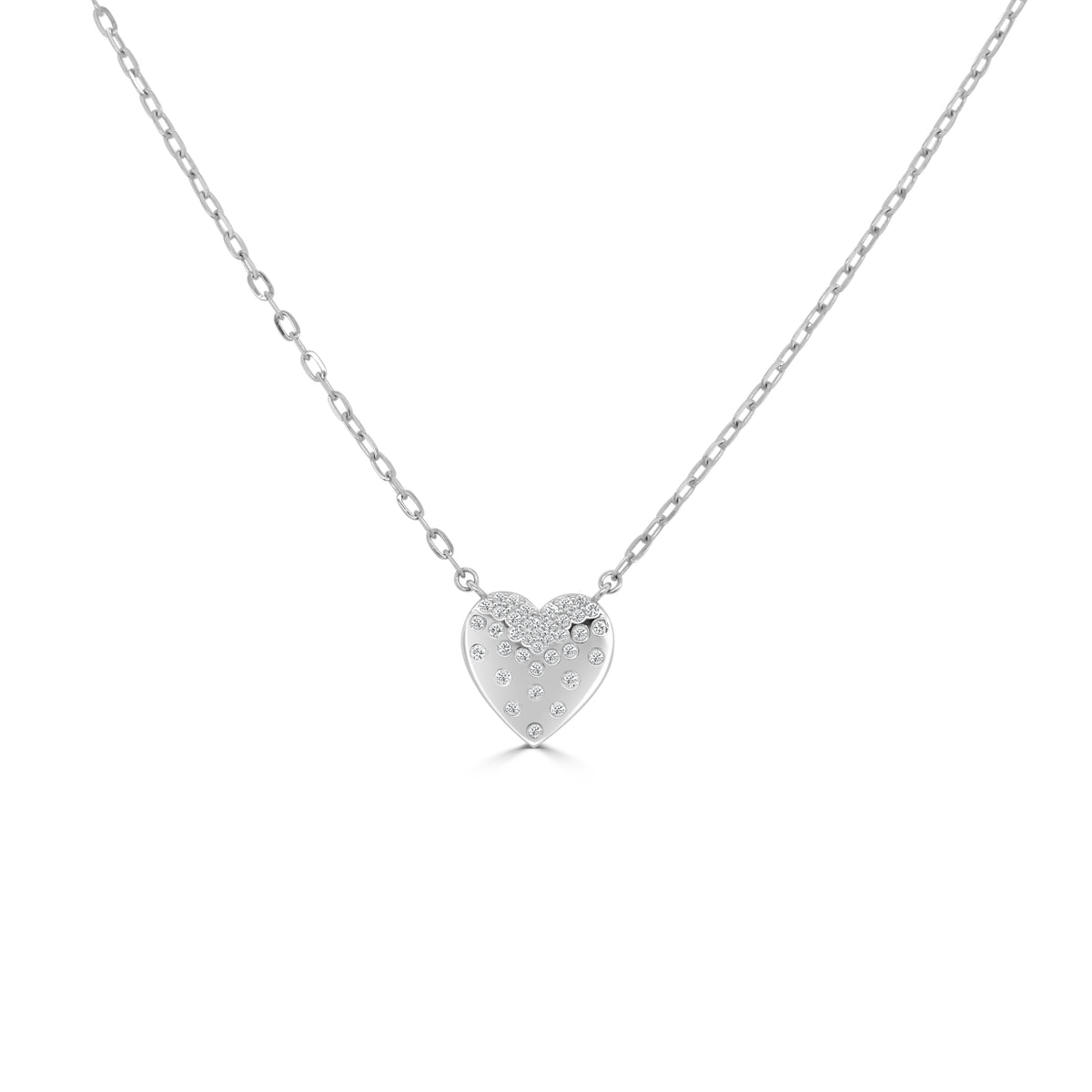 14K Gold Diamond Sprinkle Heart Necklace – Sabrina Design