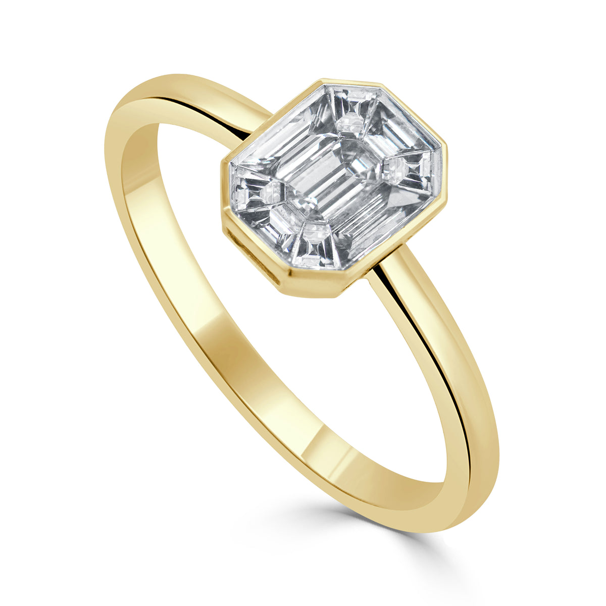 14k Gold & Diamond "Pie-Cut" Baguette Diamond Ring - 0.44ct – Sabrina ...