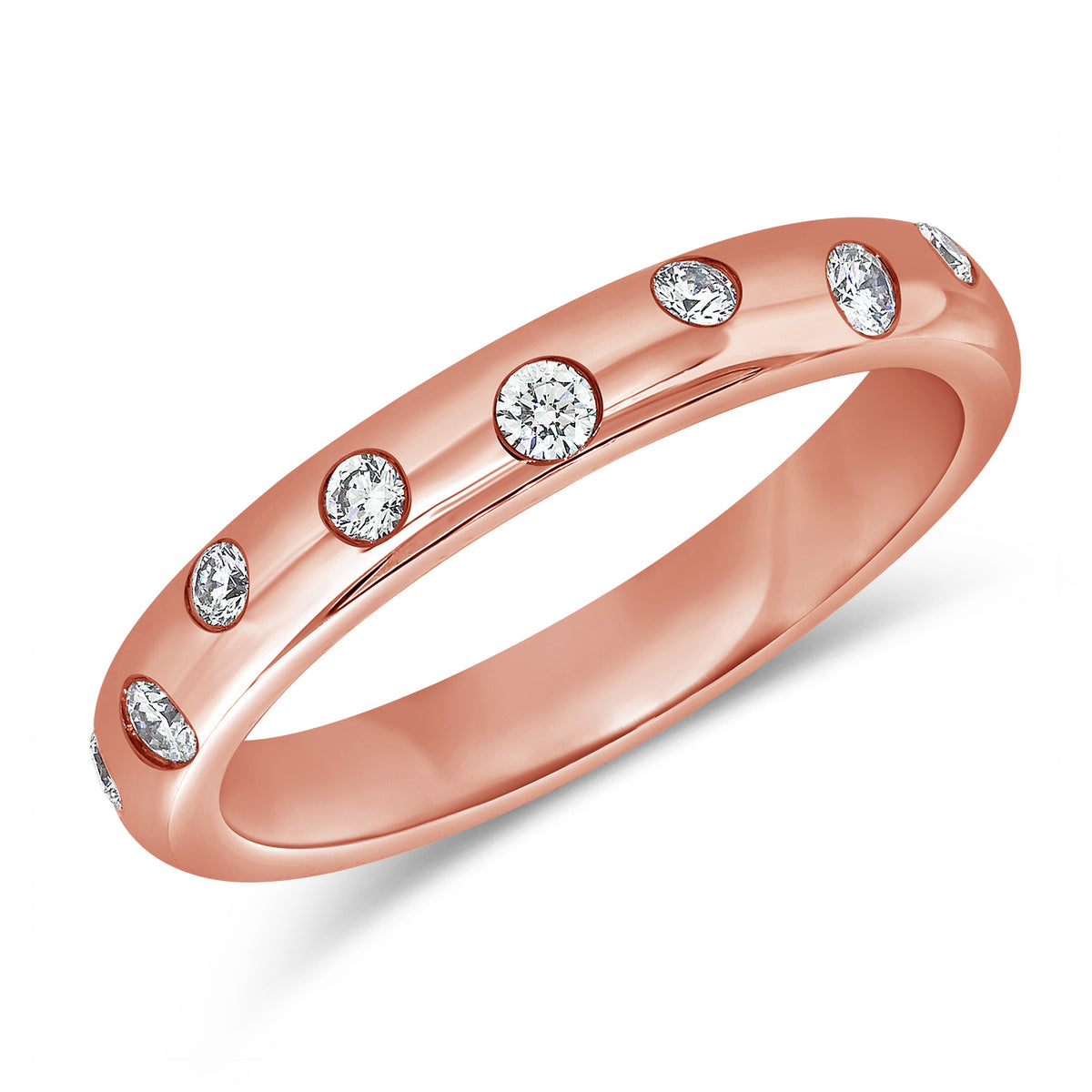 14k Gold & Floating Diamond Band – Sabrina Design