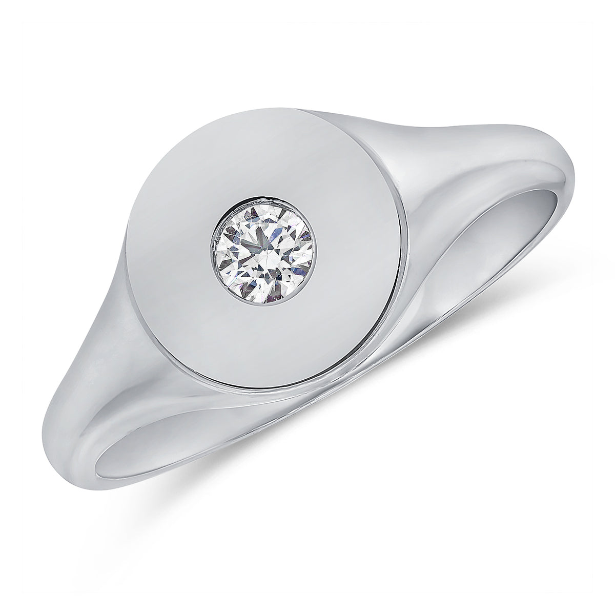 14K Gold Diamond Signet Ring – Sabrina Design