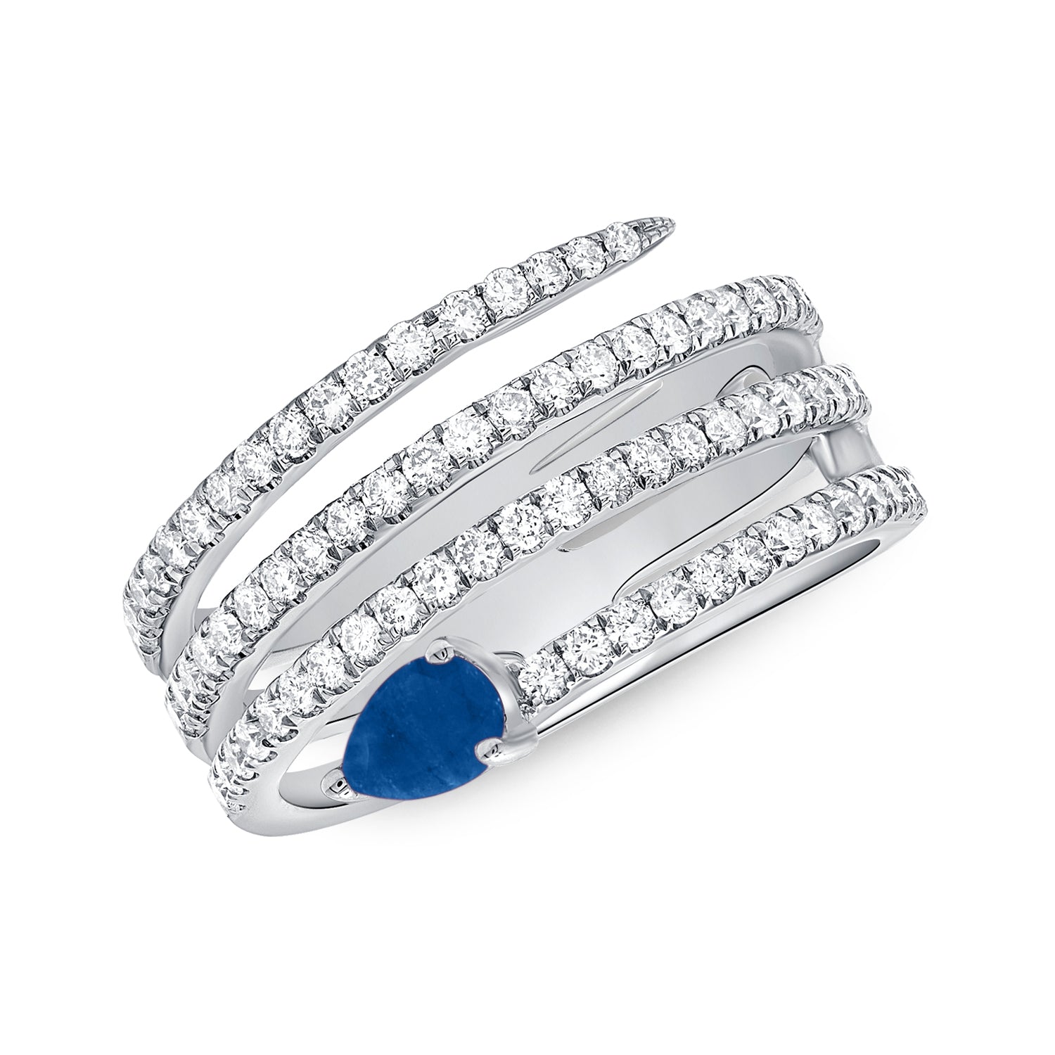 14K Gold Diamond & Sapphire Wrap Ring – Sabrina Design