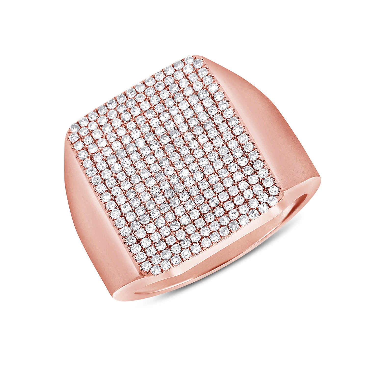 14k Gold & Diamond Rectangle Signet Ring – Sabrina Design