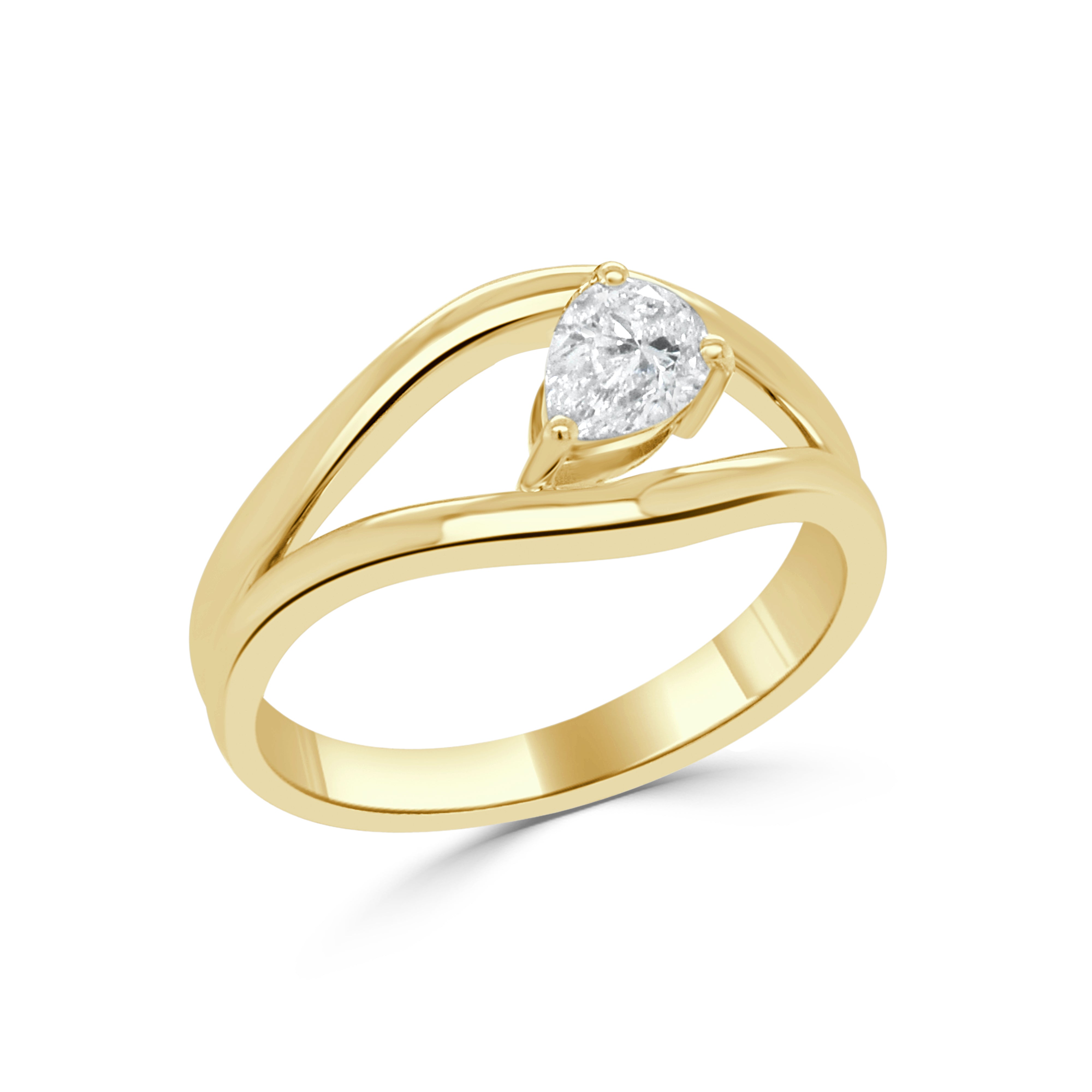 14K Gold Pear Shape Diamond Ring - 0.35 CT – Sabrina Design