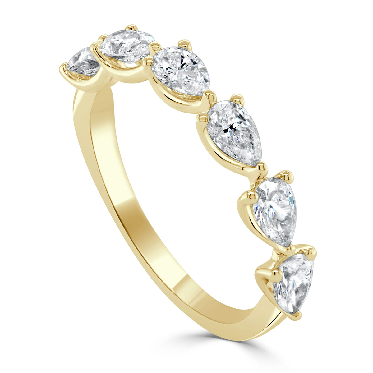 14K Gold & Pear-Shape Diamond Band – Sabrina Design