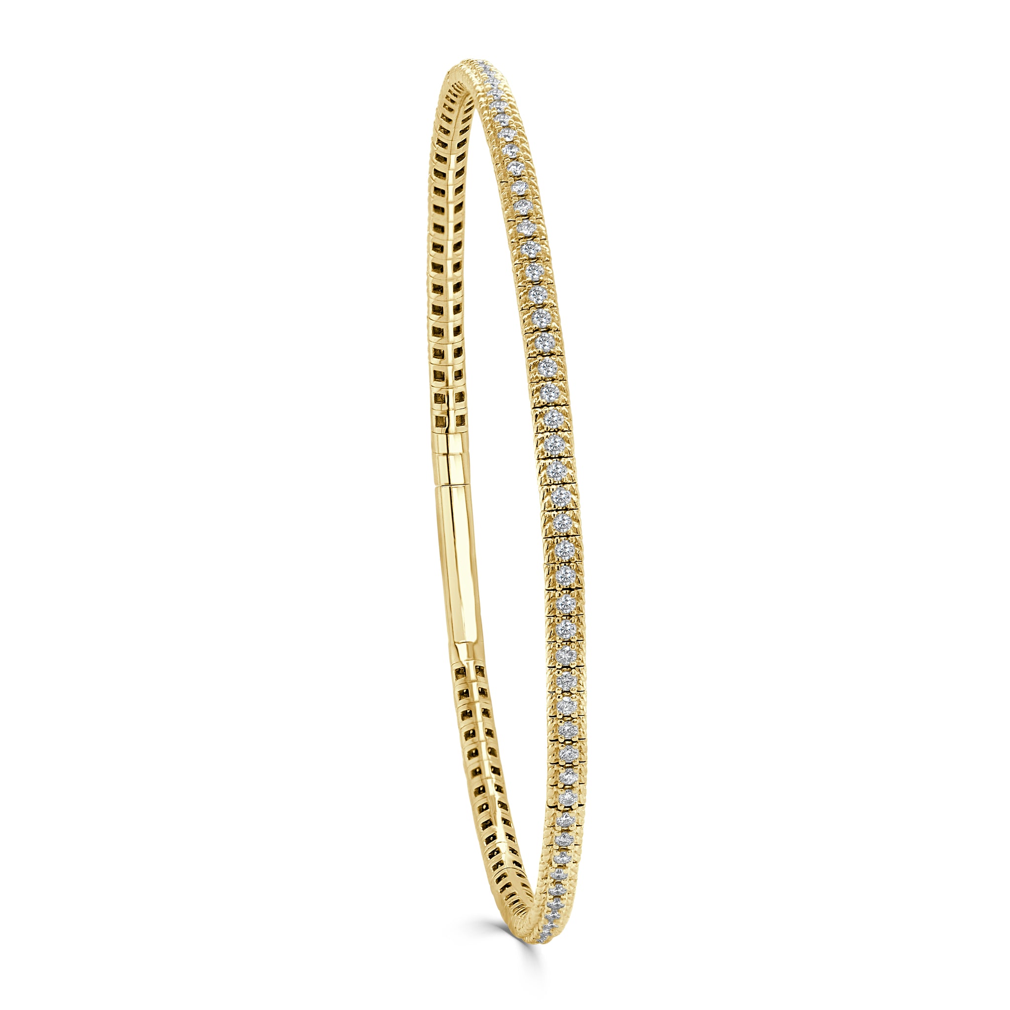 14K Gold & Diamond Flexible Bangle – Sabrina Design