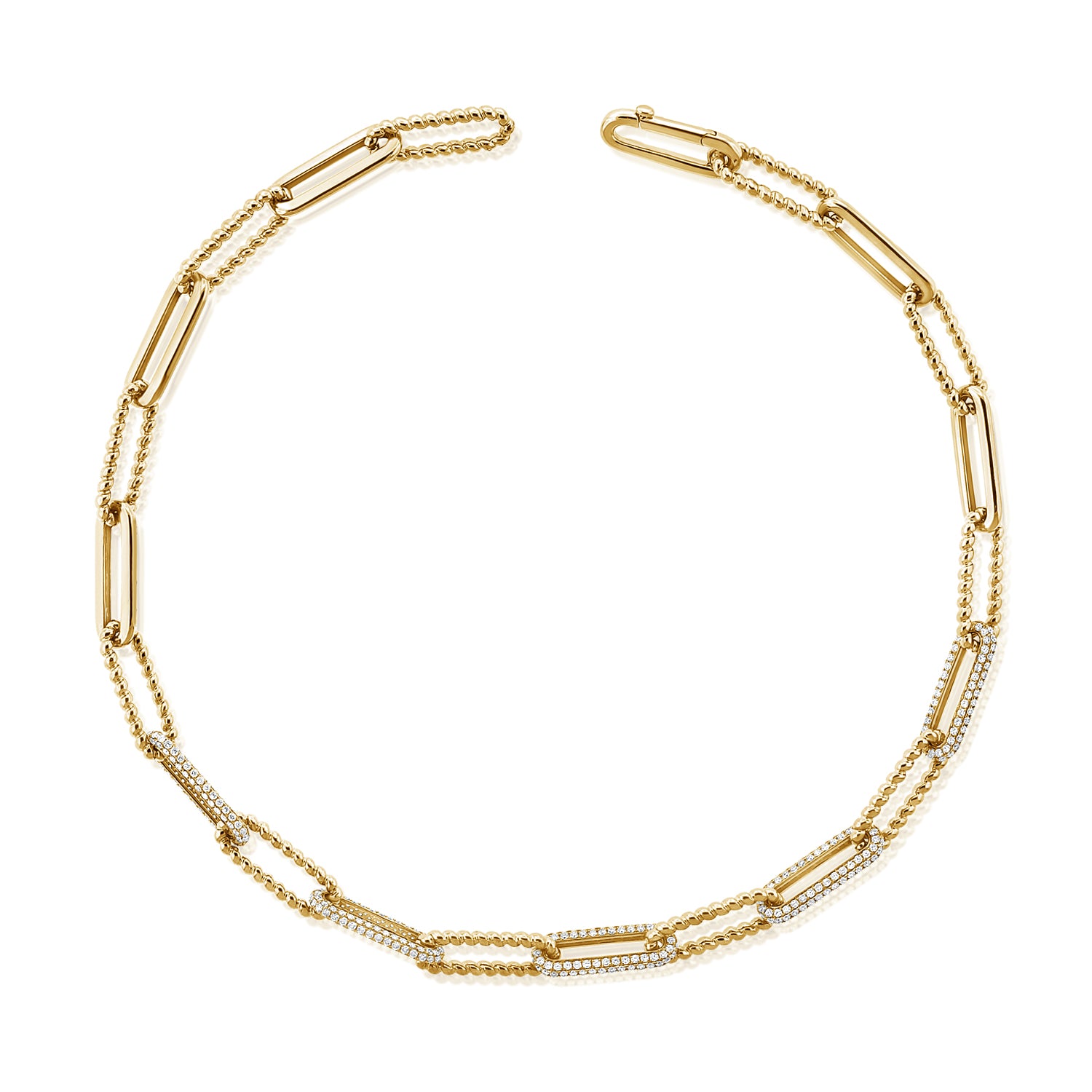 14K Gold & Diamond Link Chain Necklace – Sabrina Design