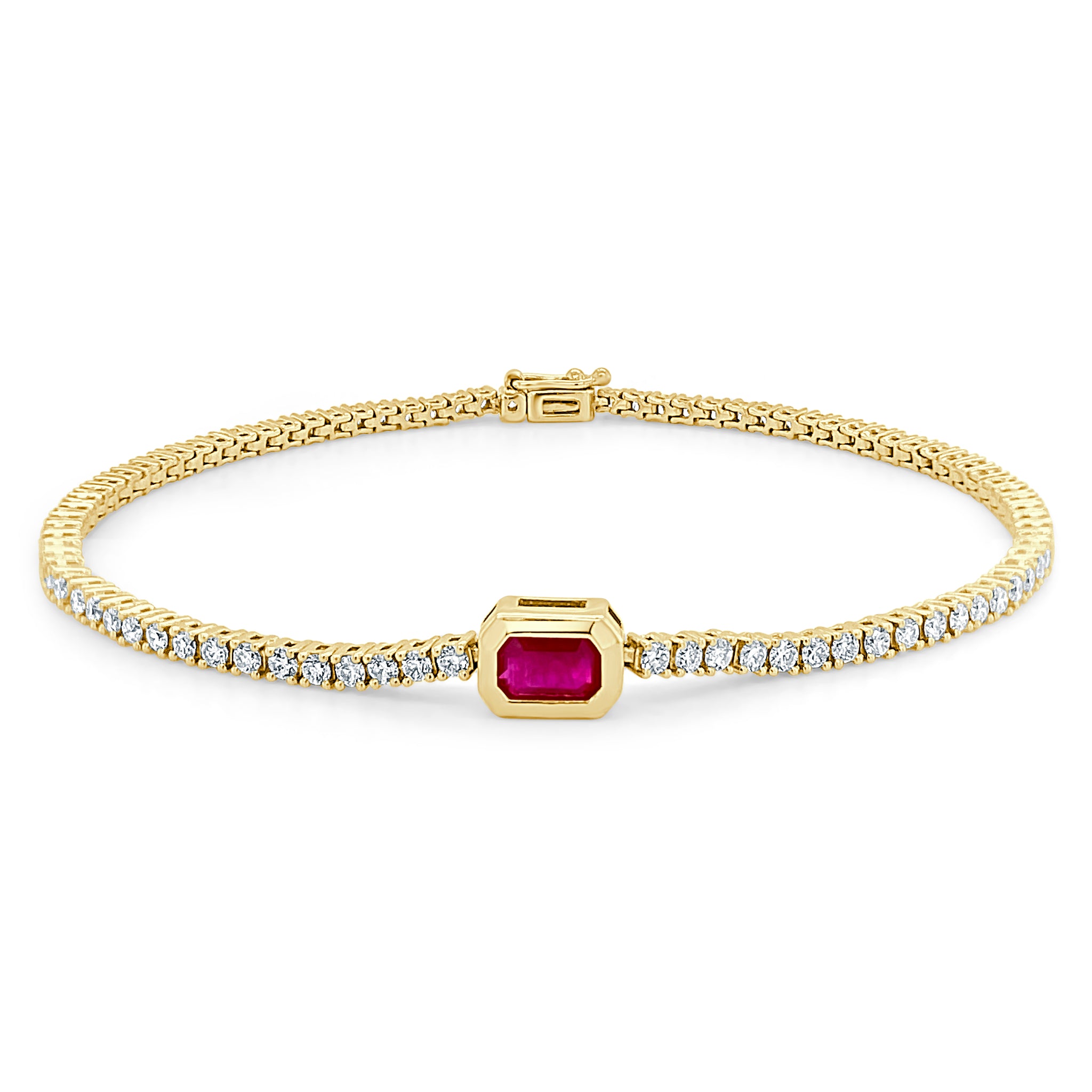 14K Gold Ruby & Diamond Tennis Bracelet – Sabrina Design