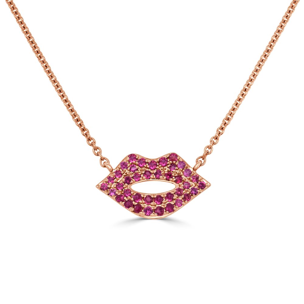 14K Gold & Ruby Lips Pendant – Sabrina Design