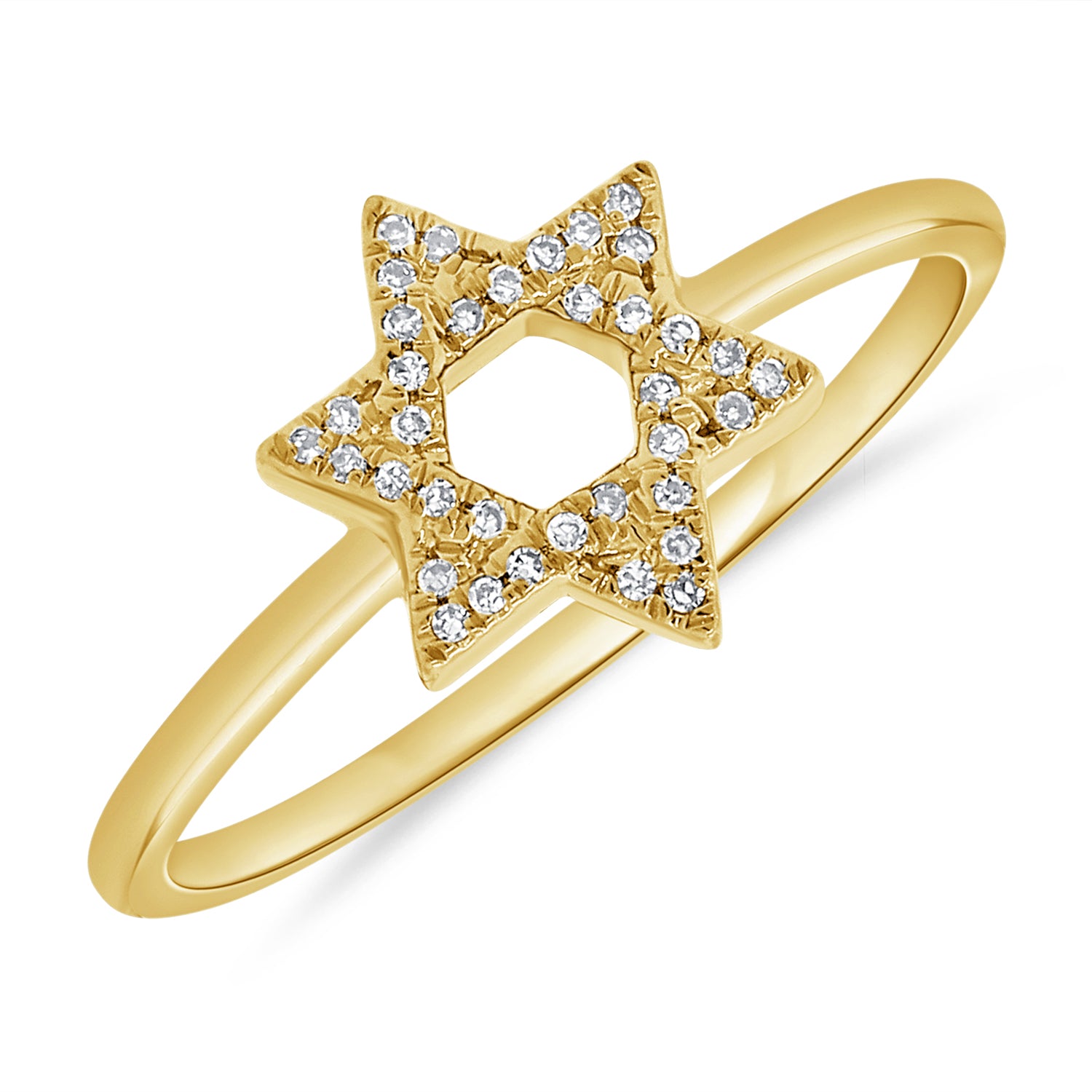 14K Gold & Diamond Star of David Ring – Sabrina Design